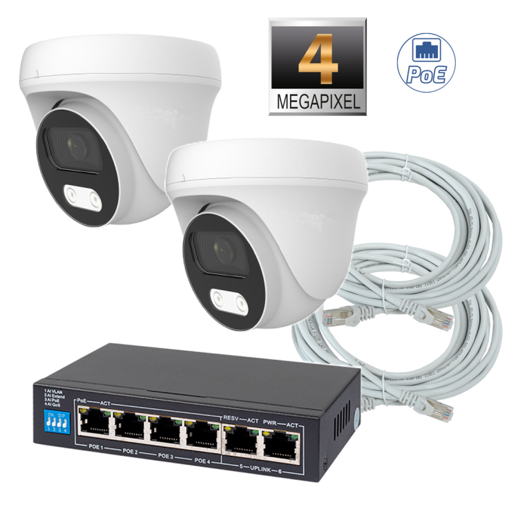 Комплект из 2 купольных камер IP-видеонаблюдения 4 Мп для ПВЗ / PoE / IPEYE купить в интернет ...